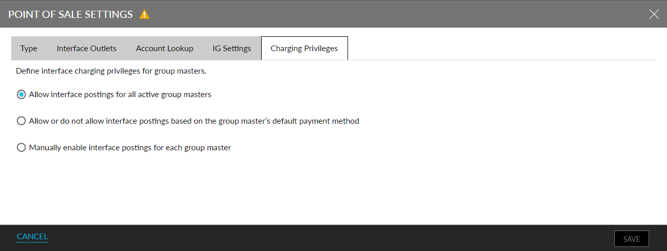 Configure Settings to Post Charges to Group Masters from POS Systems